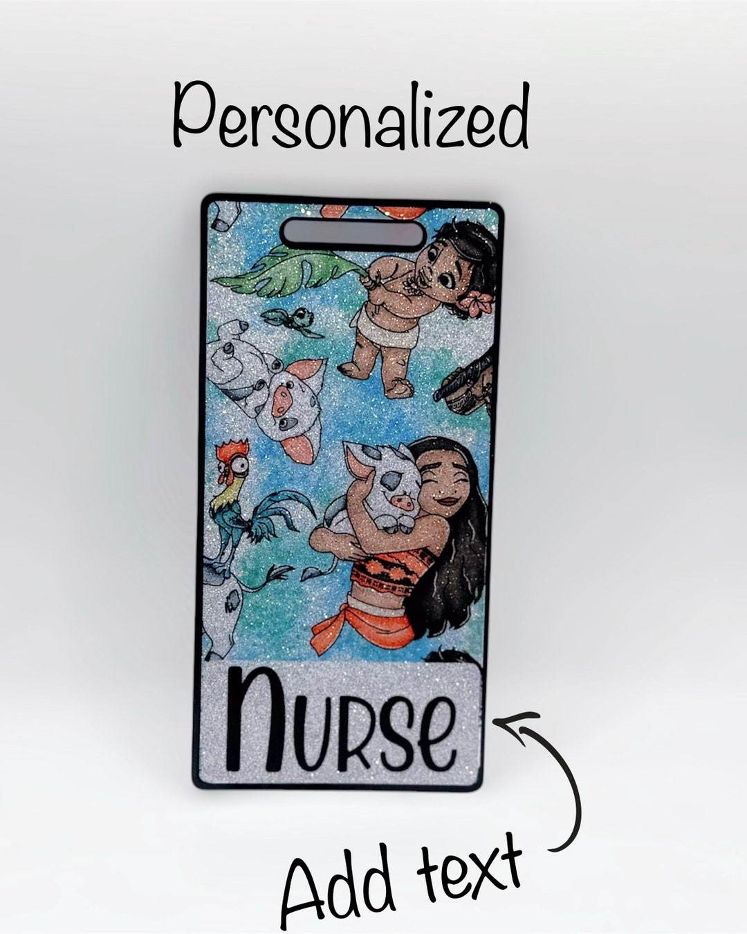 Moana and Friends Badge Buddy, Custom Text, ID Badge Holder Badge ...