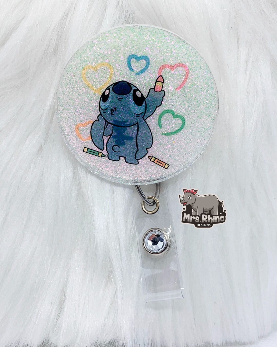Stitch Badge Reel: Retractable ID Badge for Nurse, Teacher - Etsy