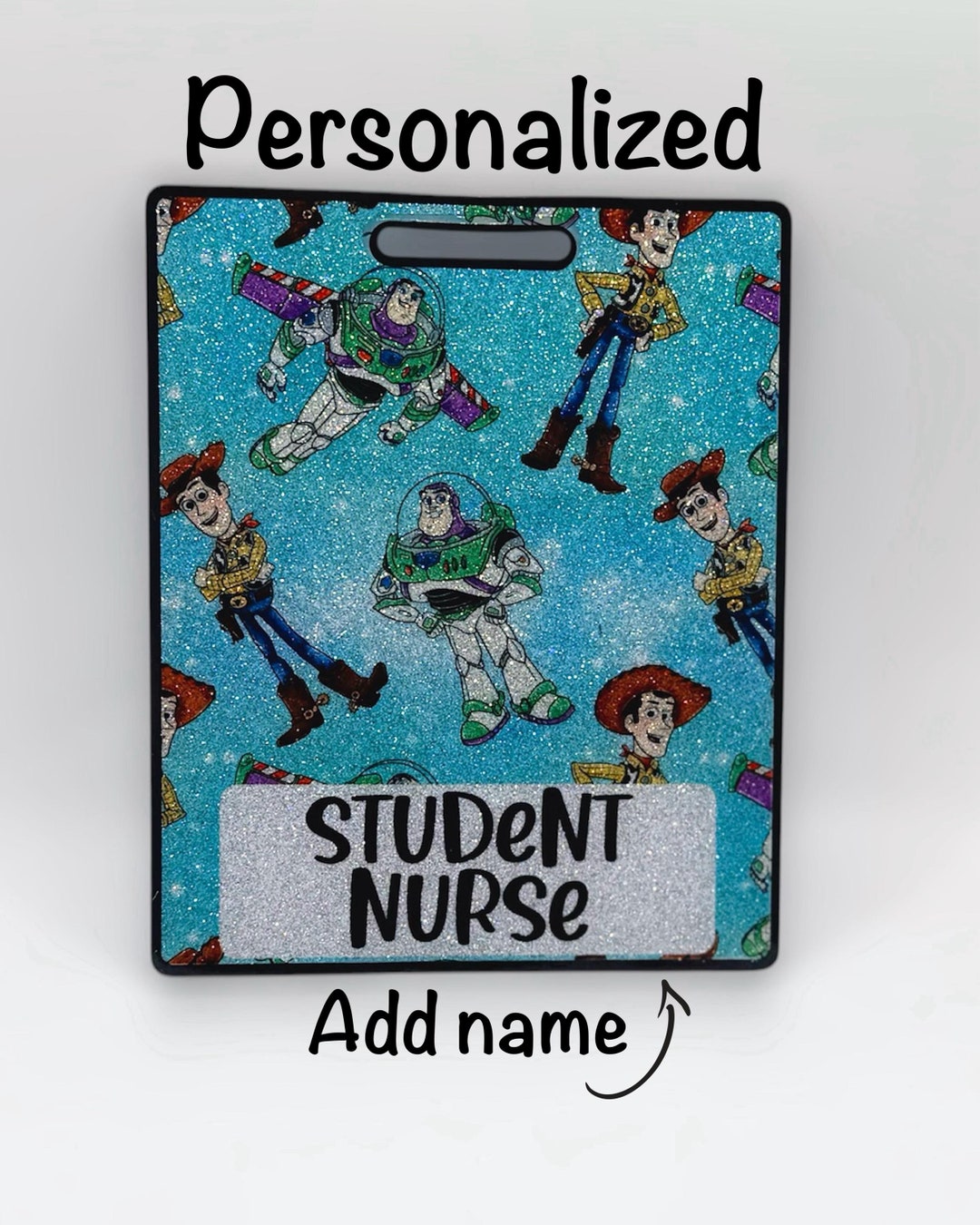 Buzz and Woody Badge Buddy, Custom Text, ID Badge Holder Badge Buddies ...