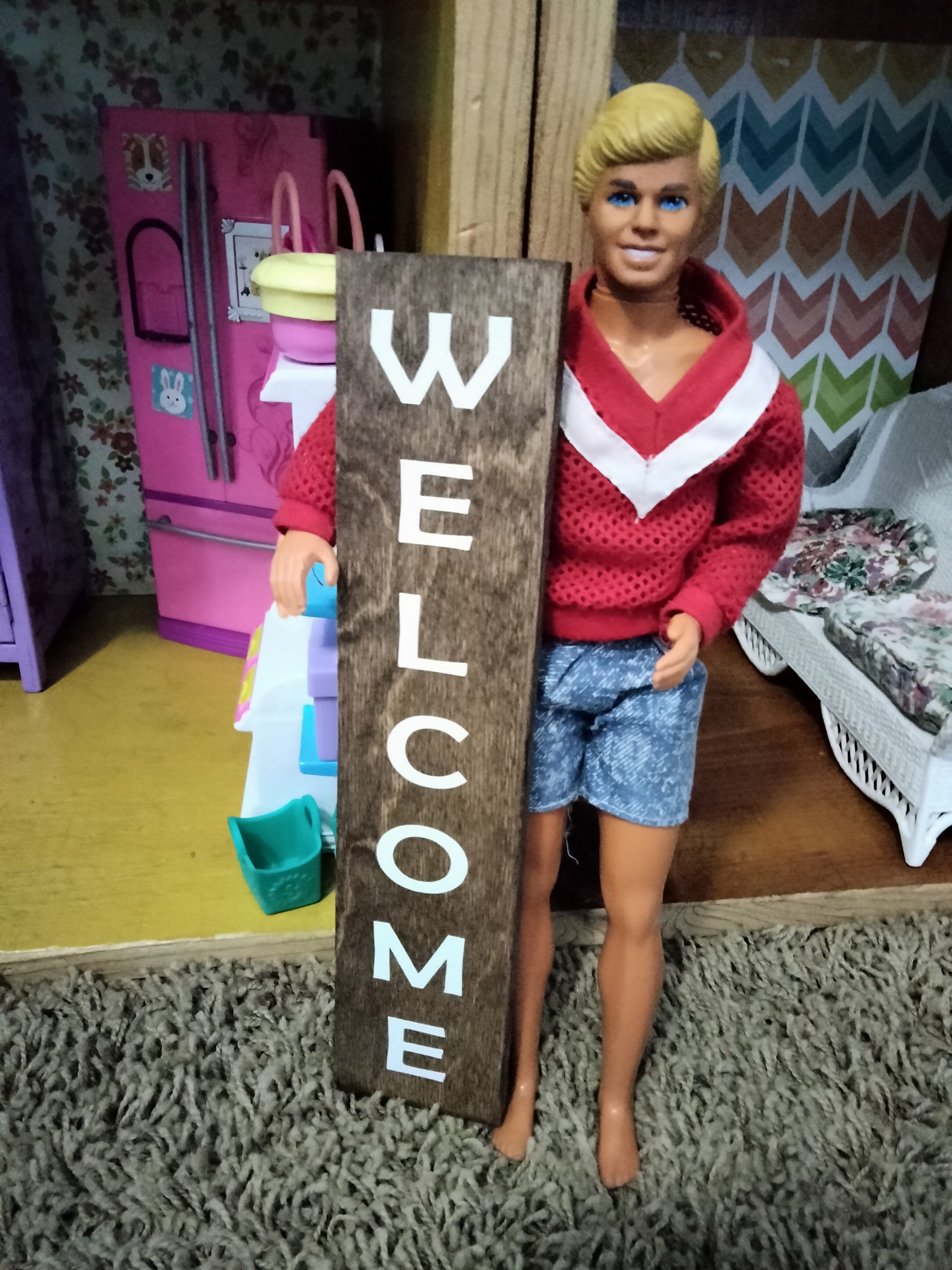 Barbie House Welcome Sign Doll House Welcome Sign Doll - Etsy