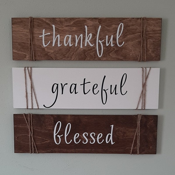 Grateful Thankful Blessed Sign - Etsy