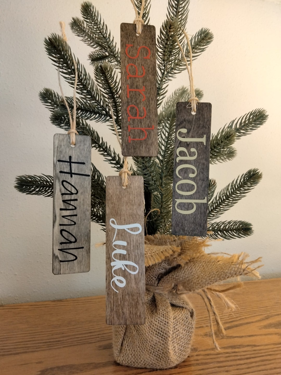 Wooden Name Tags Wooden Stocking Tags Custom Wooden Tags Wooden Gift ...