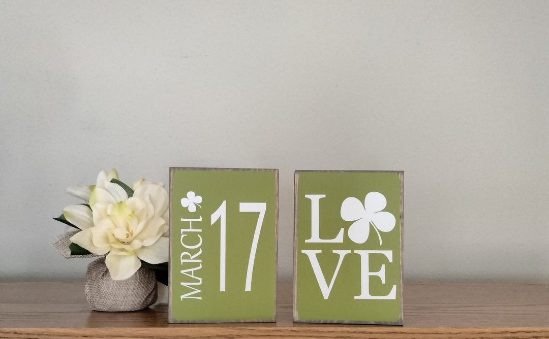St. Patrick's Day Decor | March 17 Sign | Love With Shamrock Sign ...