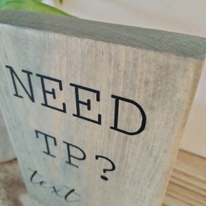 Need TP? Text Me Sign | Funny Bathroom Sign | Bathroom Decor | Bathroom ...