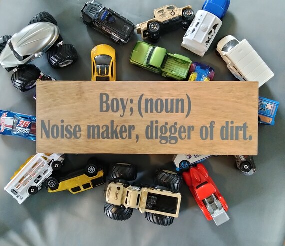 Boy Noun Sign Noise Maker Digger of Dirt Nursery Decor - Etsy