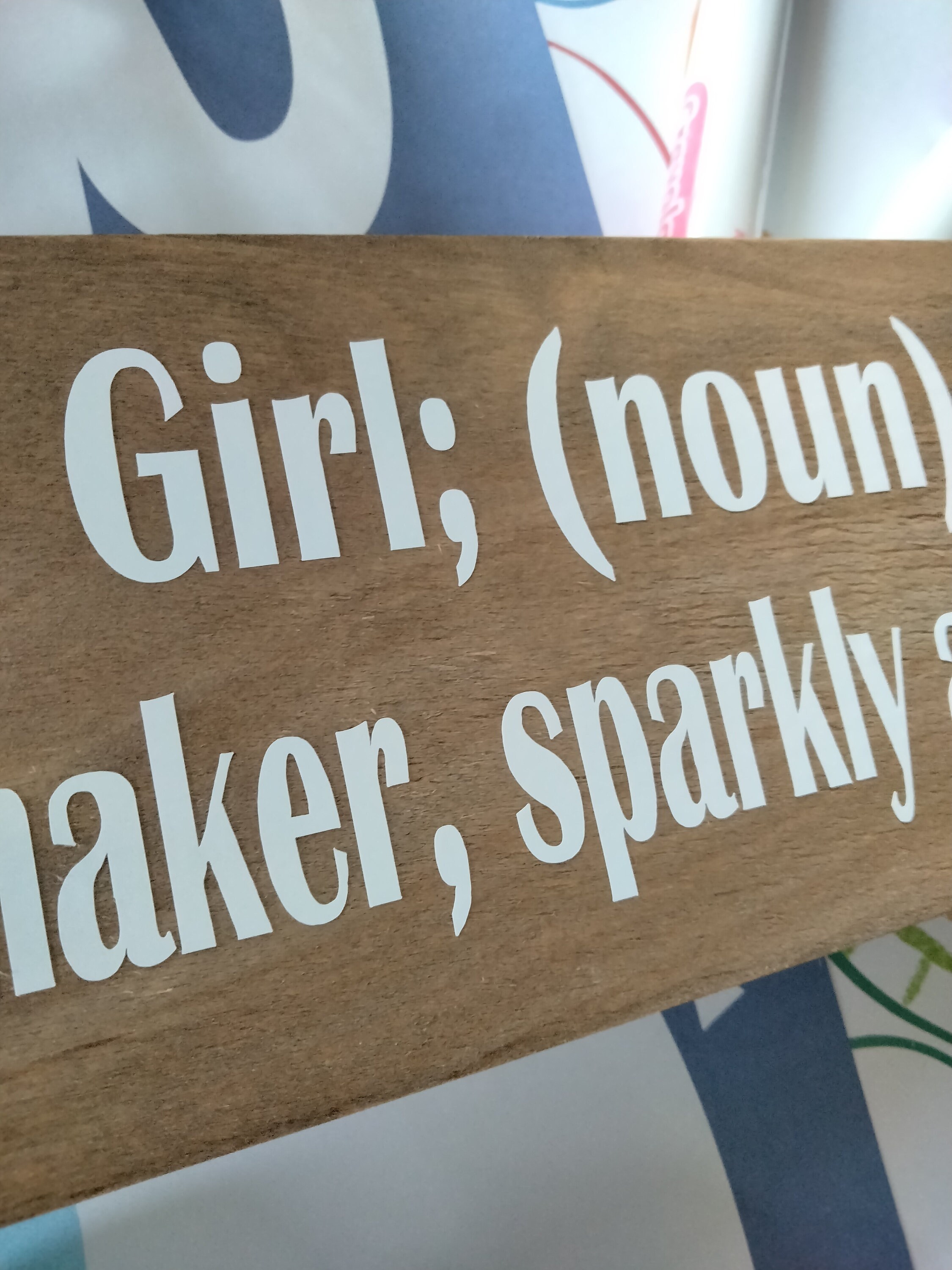 Girl Noun Sign Giggle Maker Sparkly Art Creator Girls - Etsy
