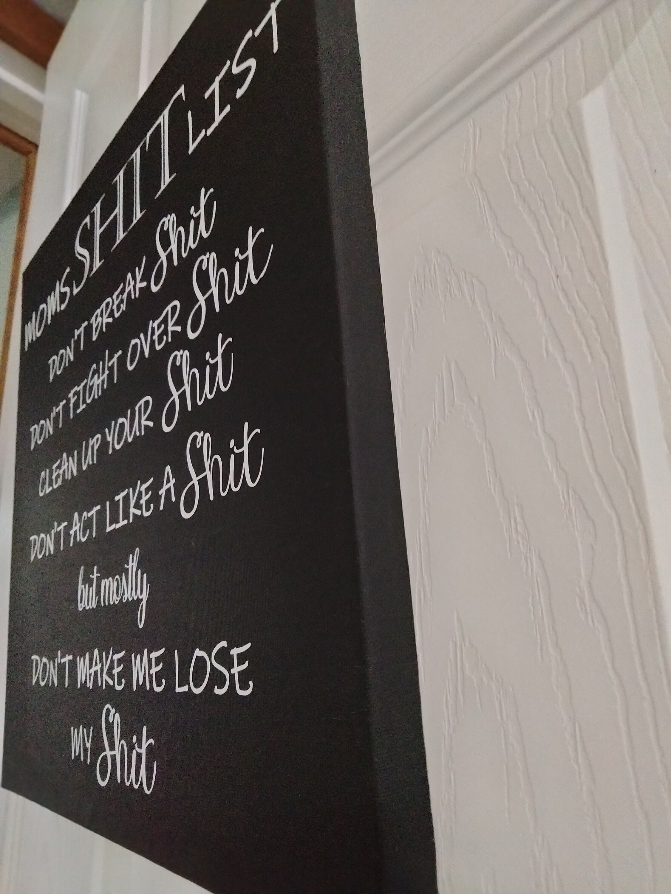 Mom's Shit List Funny Sign Don't Do List Mom - Etsy