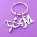 Bow and Arrow Archery Key Chain - Personalized Initial Key Chain ...