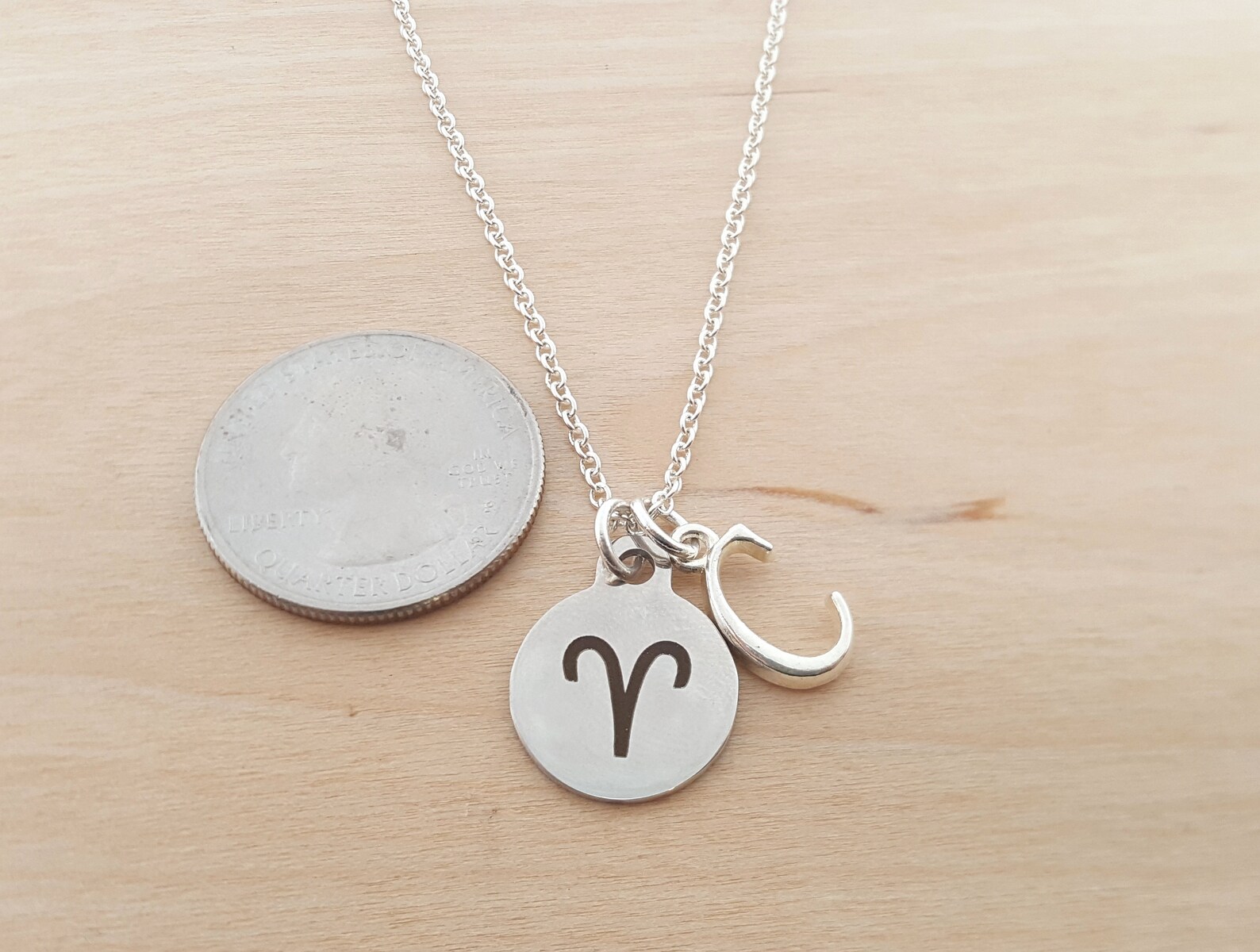Aries Necklace - Aries Charm - Zodiac Necklace - Zodiac Charm ...