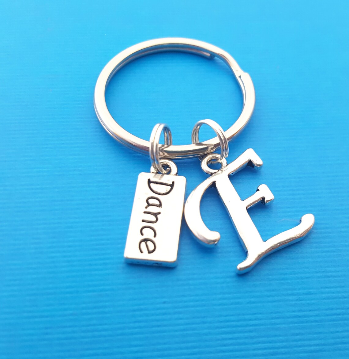 Dance Charm Personalized Key Chain Initial Key Chain | Etsy
