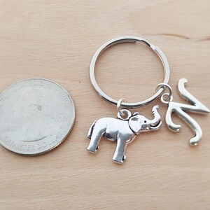 Elephant Key Chain - Personalized Key Chain - Initial Key Chain ...