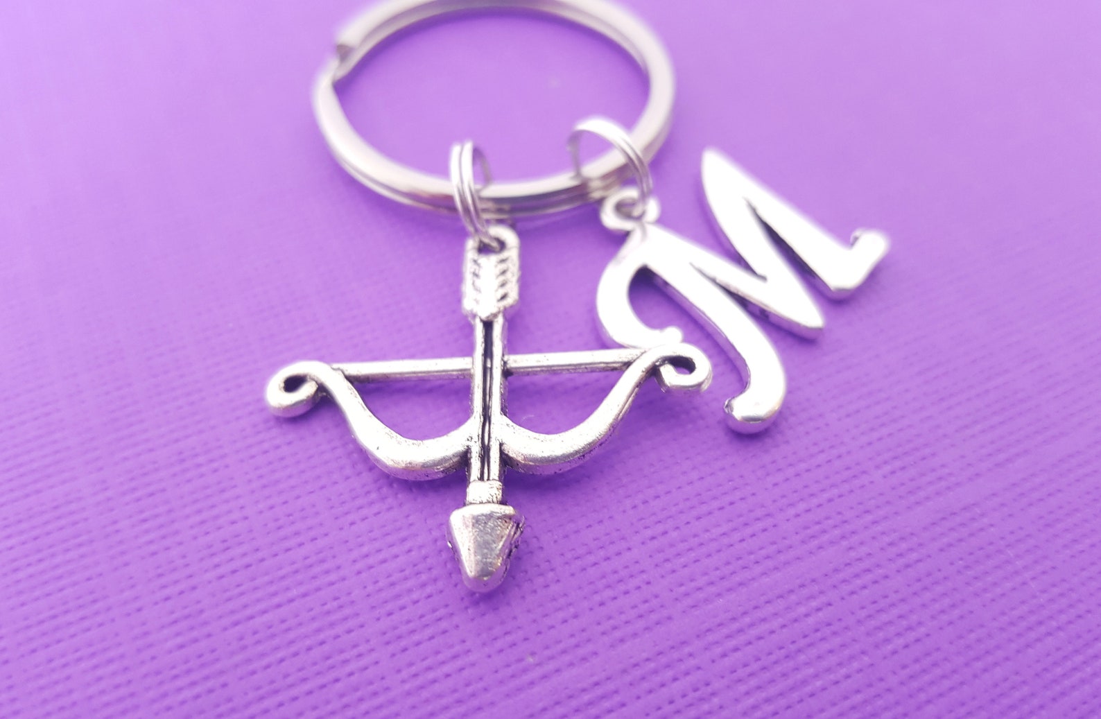 Bow and Arrow Archery Key Chain Personalized Initial Key - Etsy