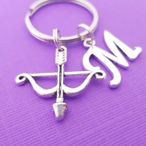 Bow and Arrow Archery Key Chain - Personalized Initial Key Chain ...
