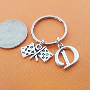 Checkered Flag Racing Keychain - Personalized Keychain - Initial ...