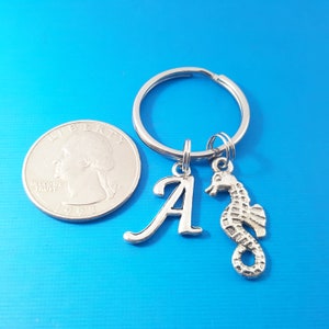 Sea Horse Keychain - Personalized Key Chain - Initial Key Chain ...