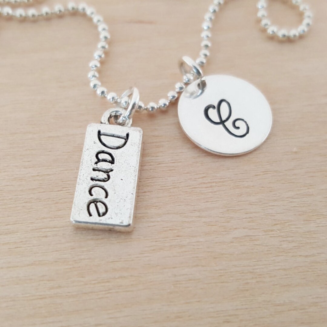 Dance Necklace - Dance Gift - Personalized Necklace - Custom Initial ...