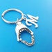 Jaws Key Chain - Personalized Initial Keychain - Custom Key Chain ...