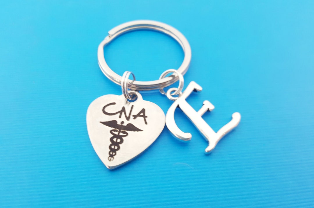 CNA Keychain - Personalized Initial Key Chain - Medical Assistant ...