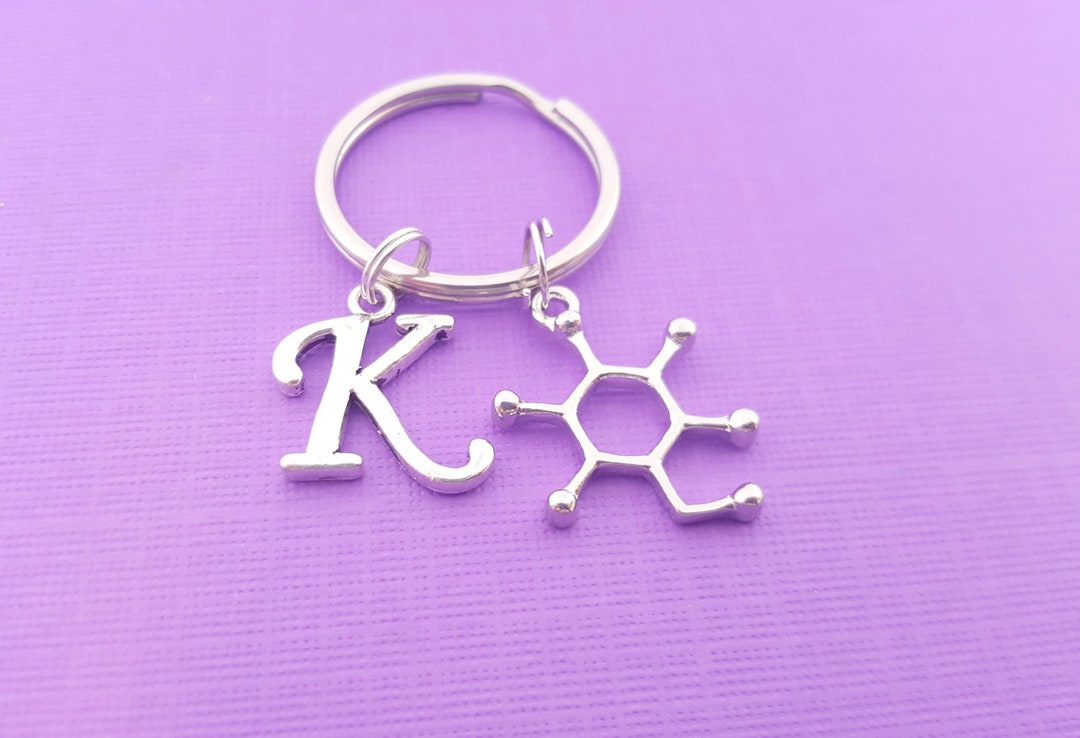 Glucose Keychain - Chemistry Molecule - Personalized Initial Keychain ...