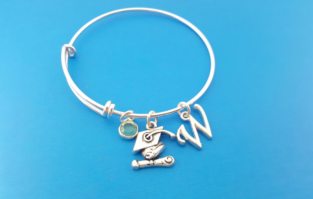 Graduate Cap Bangle - Graduation Cap Bracelet - Adjustable Bangle ...