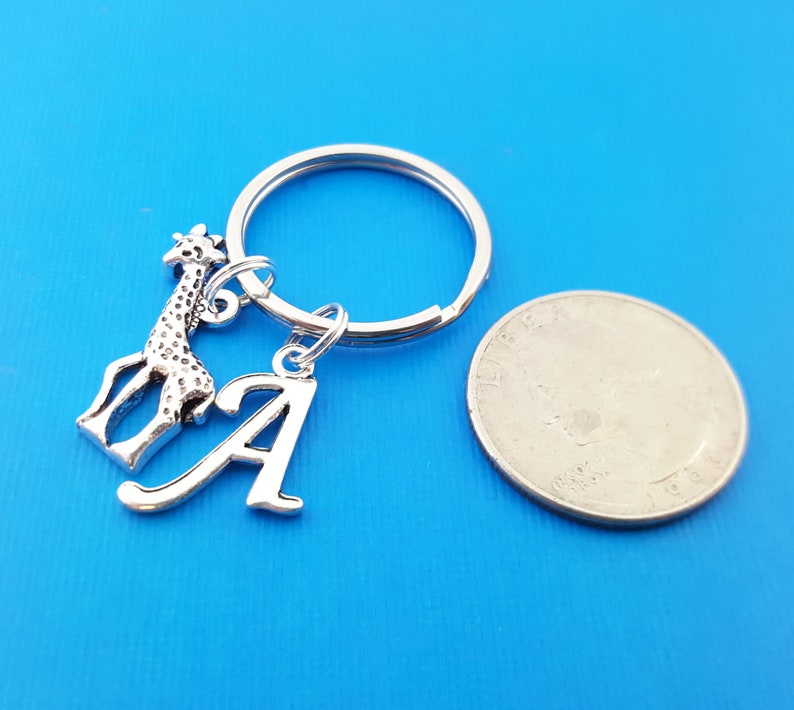 Giraffe Keychain - Animal Gift - Personalized Keychain - Initial ...