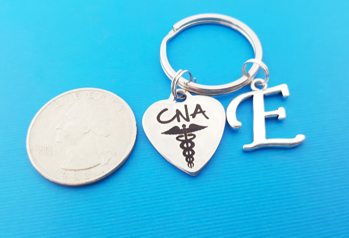 CNA Keychain Personalized Initial Key Chain Medical - Etsy