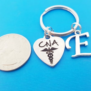 CNA Keychain - Personalized Initial Key Chain - Medical Assistant ...