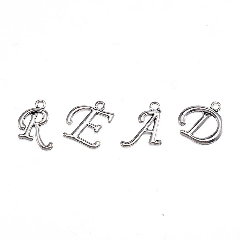 Silver Script Initial Charm Add on Choose Your Initial - Etsy