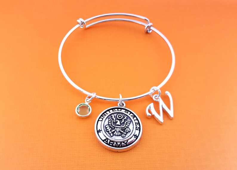 United States Army Bangle US Army Charm Army Silver - Etsy