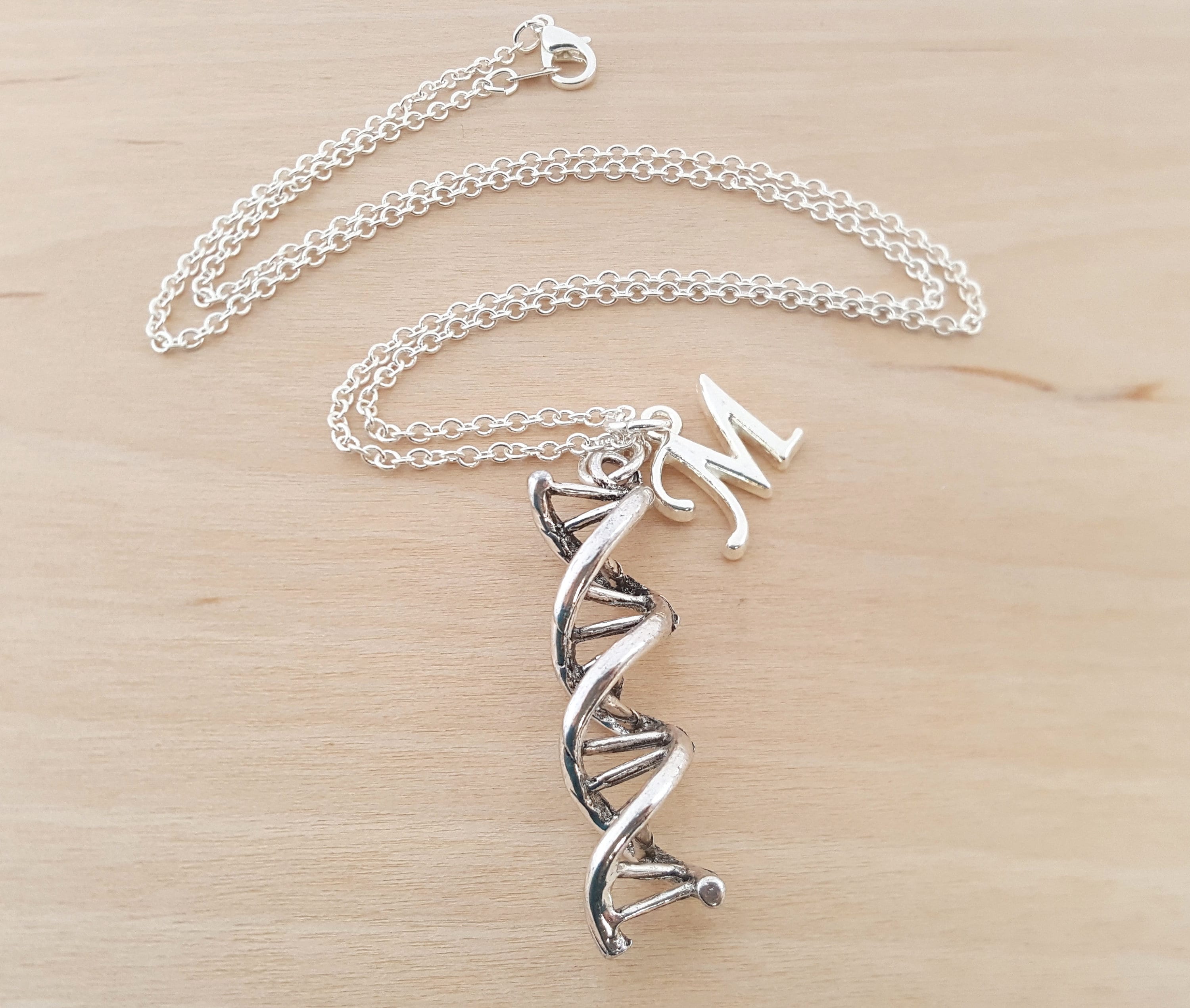 DNA Necklace DNA Charm DNA Strand Necklace Biology | Etsy