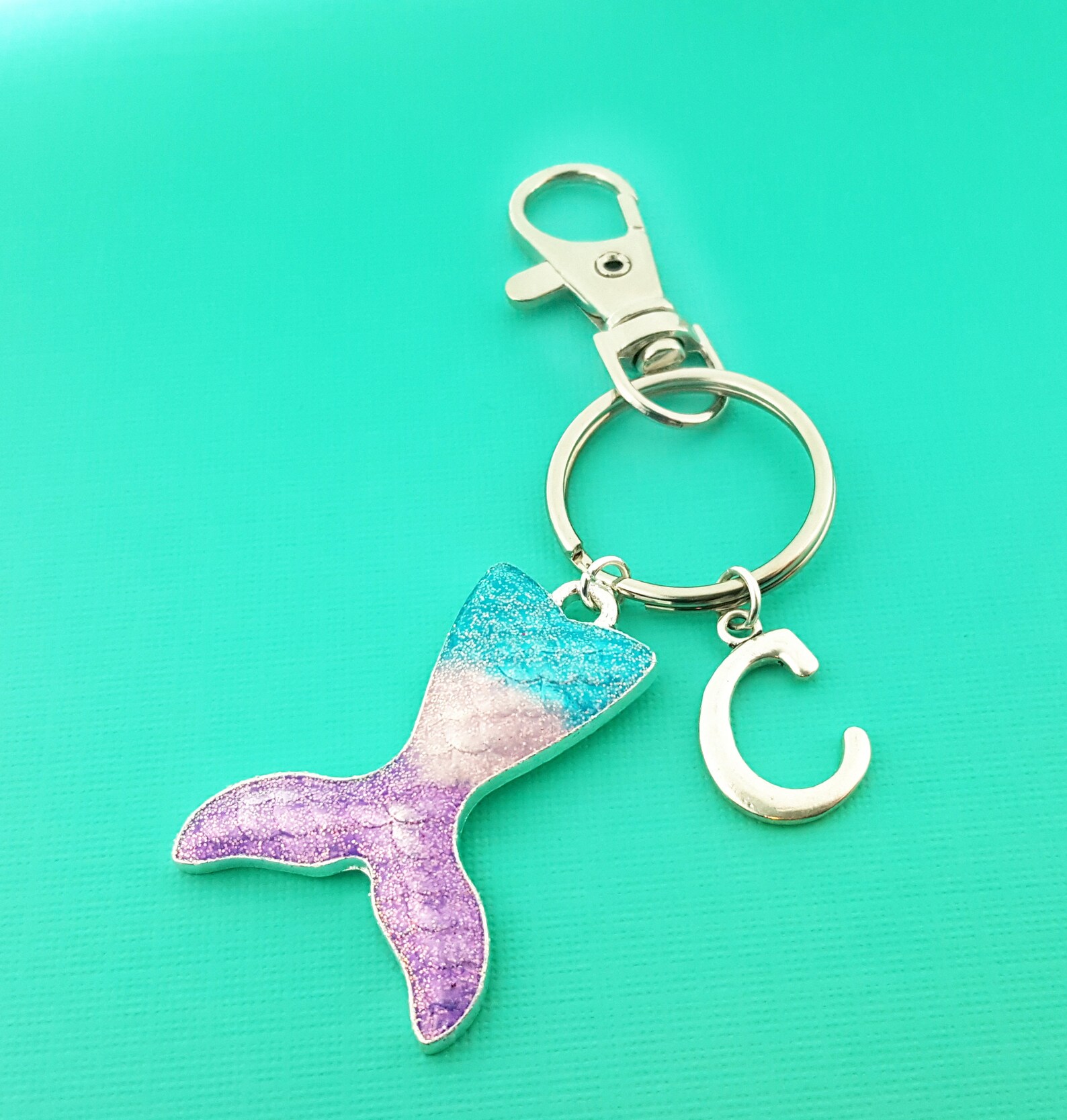 Mermaid Tail Key Chain Personalized Key Chain Custom Key - Etsy