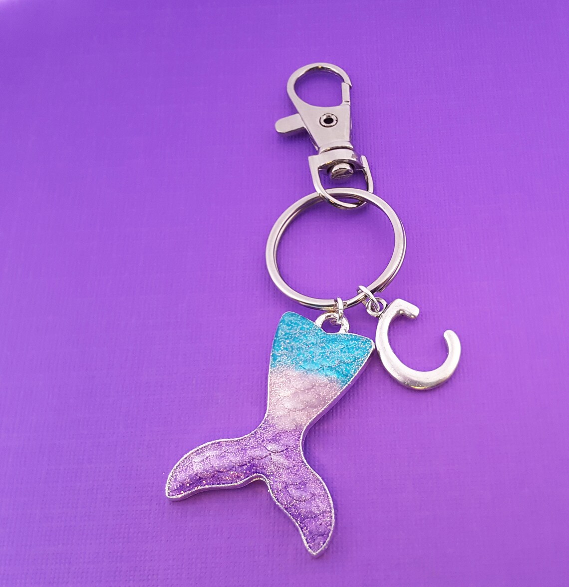 Mermaid Tail Key Chain Personalized Key Chain Custom Key - Etsy