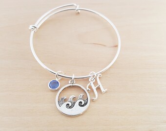 Ocean wave bracelet | Etsy