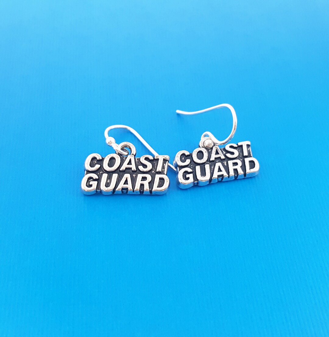 Coast Guard Earrings- Military Charm Earrings - Sterling Silver ...