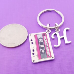 Cassette Tape Keychain - Personalized Initial Key Chain - Custom Key ...