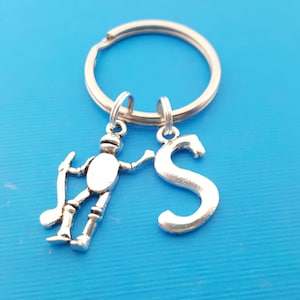 Tin Man Keychain - Personalized Initial Keychain - Personalized Gift ...