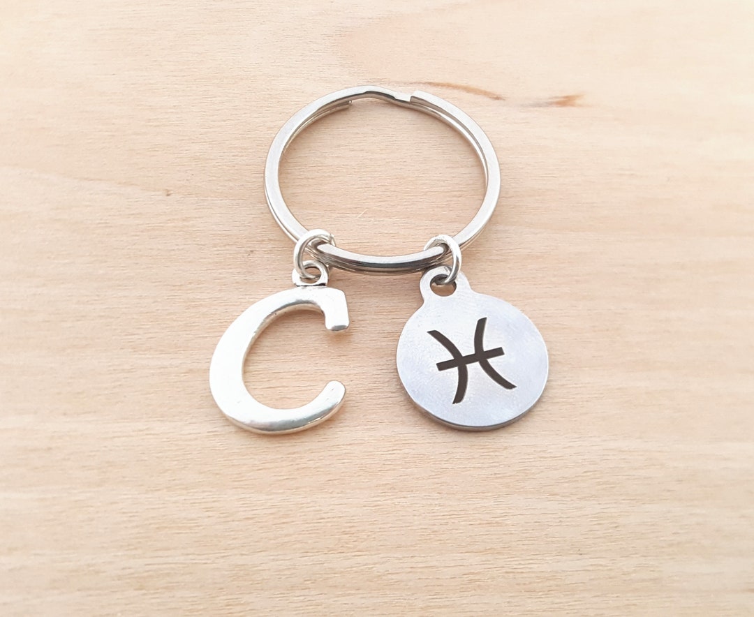 Pisces Key Chain - Zodiac Key Chain - Zodiac Sign - Personalized ...