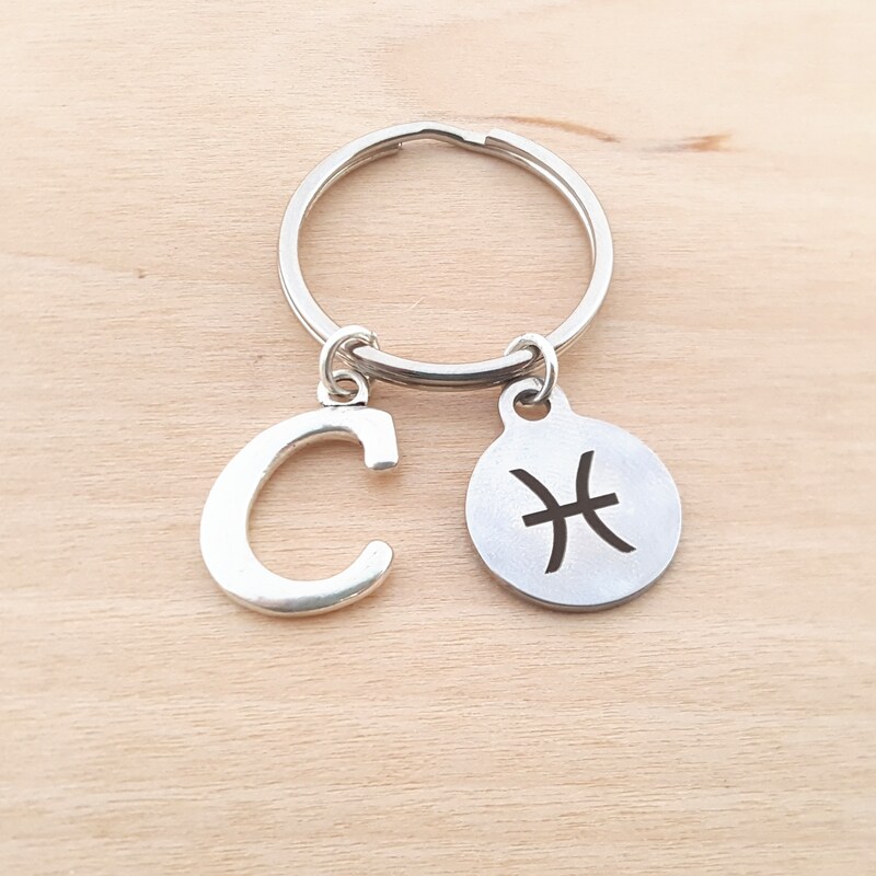 Zodiac Sign Key Chain - Etsy