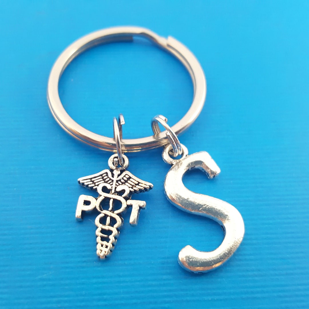 Physical Therapist Charm - Personalized Keychain - Initial Keychain ...