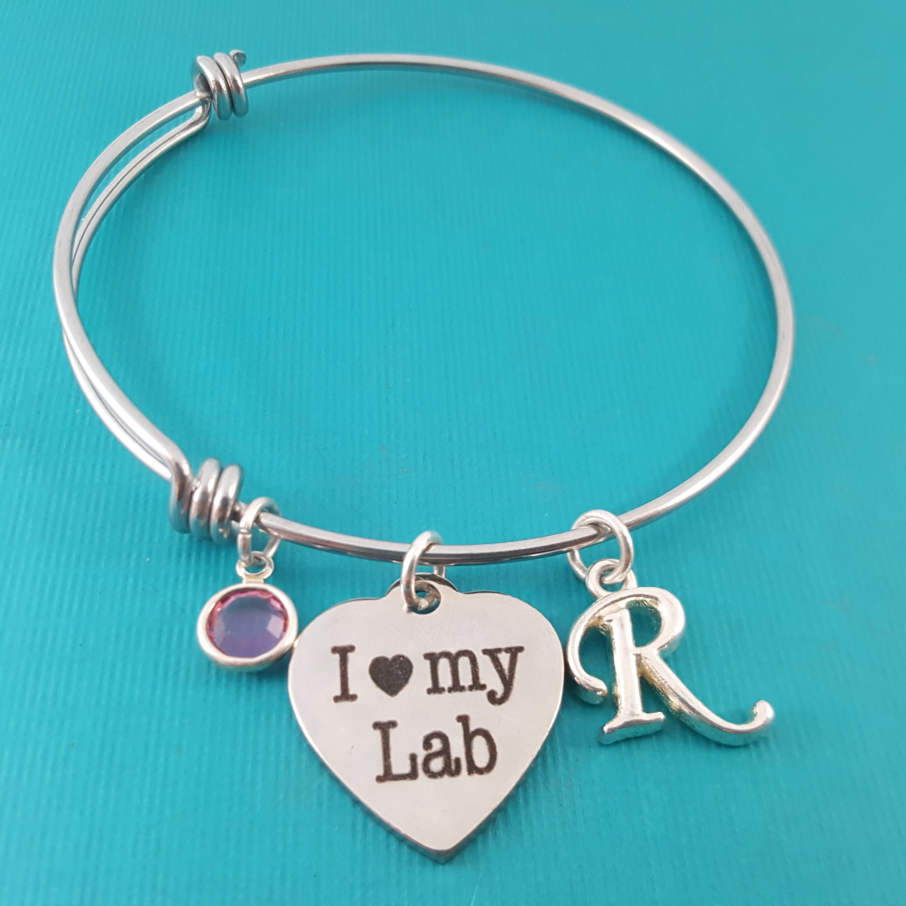 I Love My Lab Bangle Adjustable Bangle Personalized - Etsy