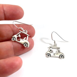 Golf Cart Earrings - Golf Earrings - Sterling Silver Earrings - Silver ...