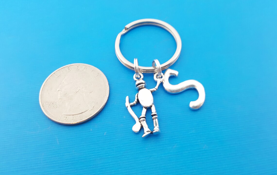 Tin Man Keychain Personalized Initial Keychain - Etsy