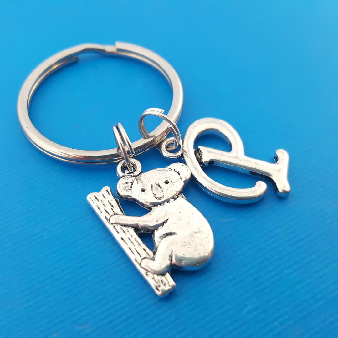 Koala Bear Key Chain - Personalized Initial Keychain - Personalized ...