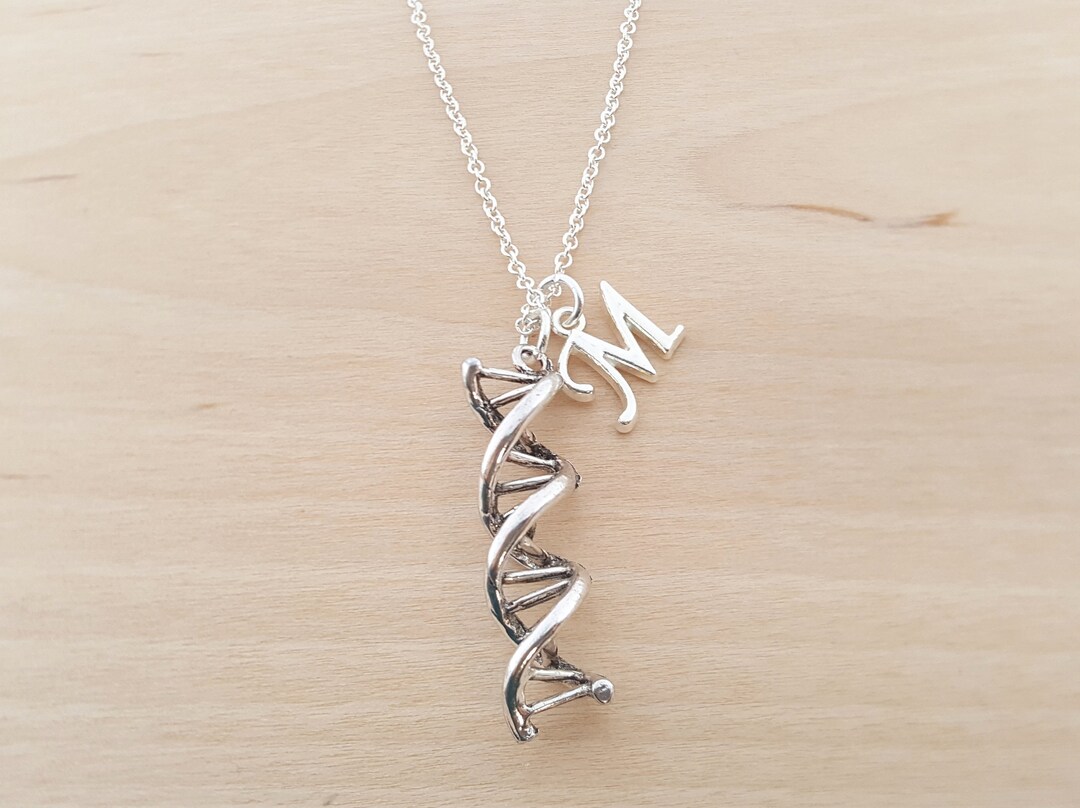 DNA Necklace - DNA Charm - DNA Strand Necklace - Biology - Personalized ...