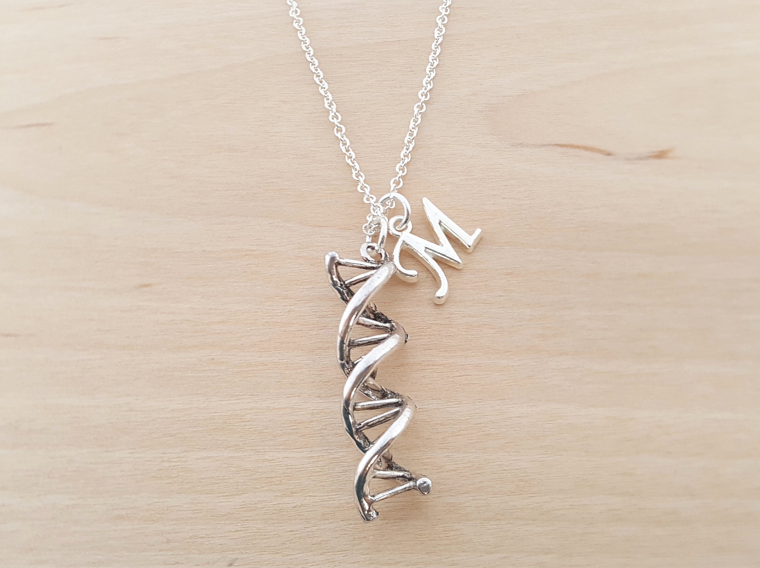 DNA Necklace DNA Charm DNA Strand Necklace Biology | Etsy