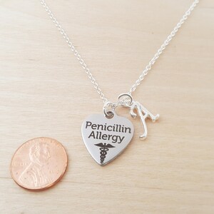 Penicillin Allergy Charm Necklace - Allergy Alert Charm - Personalized ...