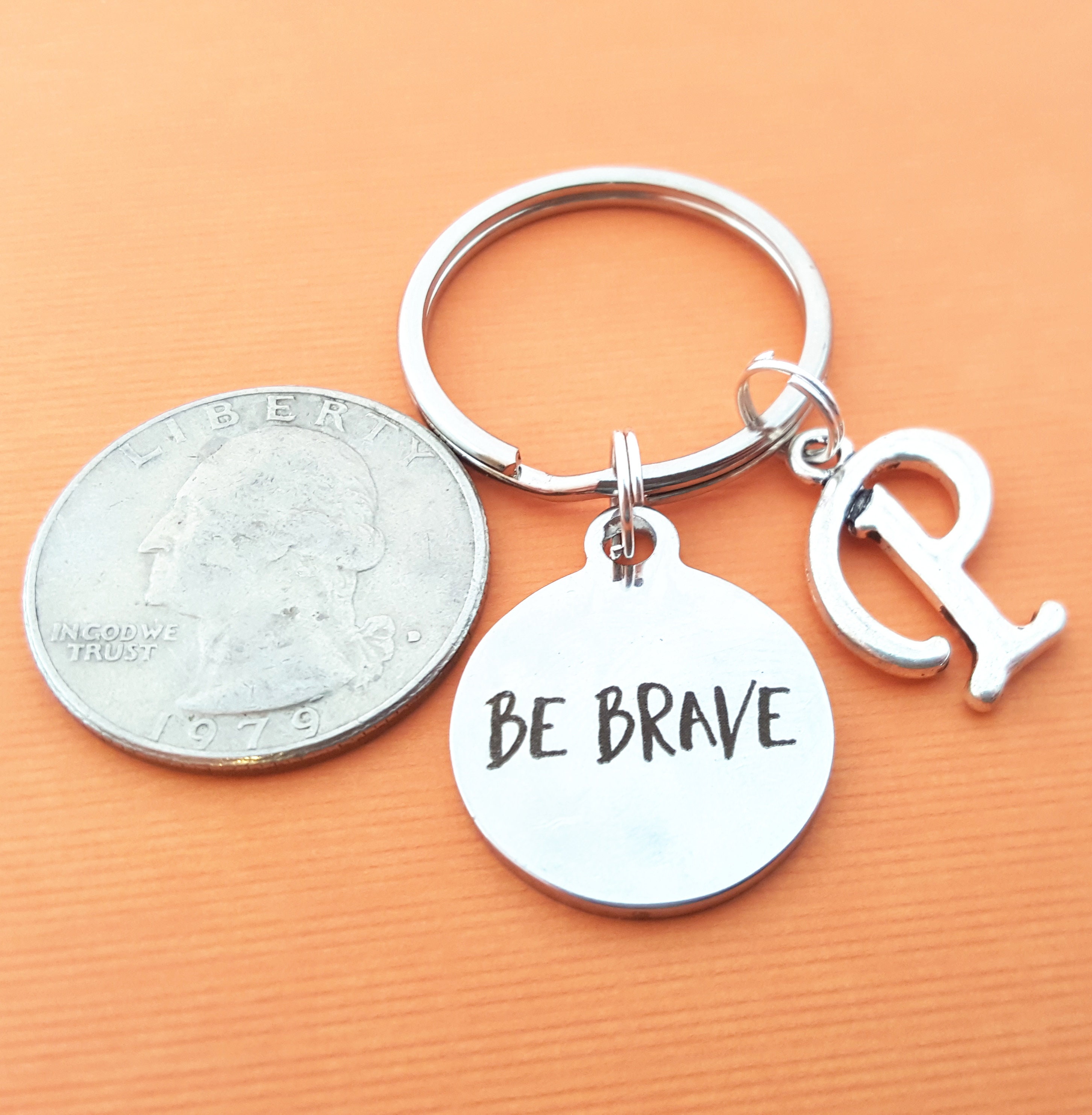 Brave Key Chain Inspirational Charm Personalized Key Chain - Etsy