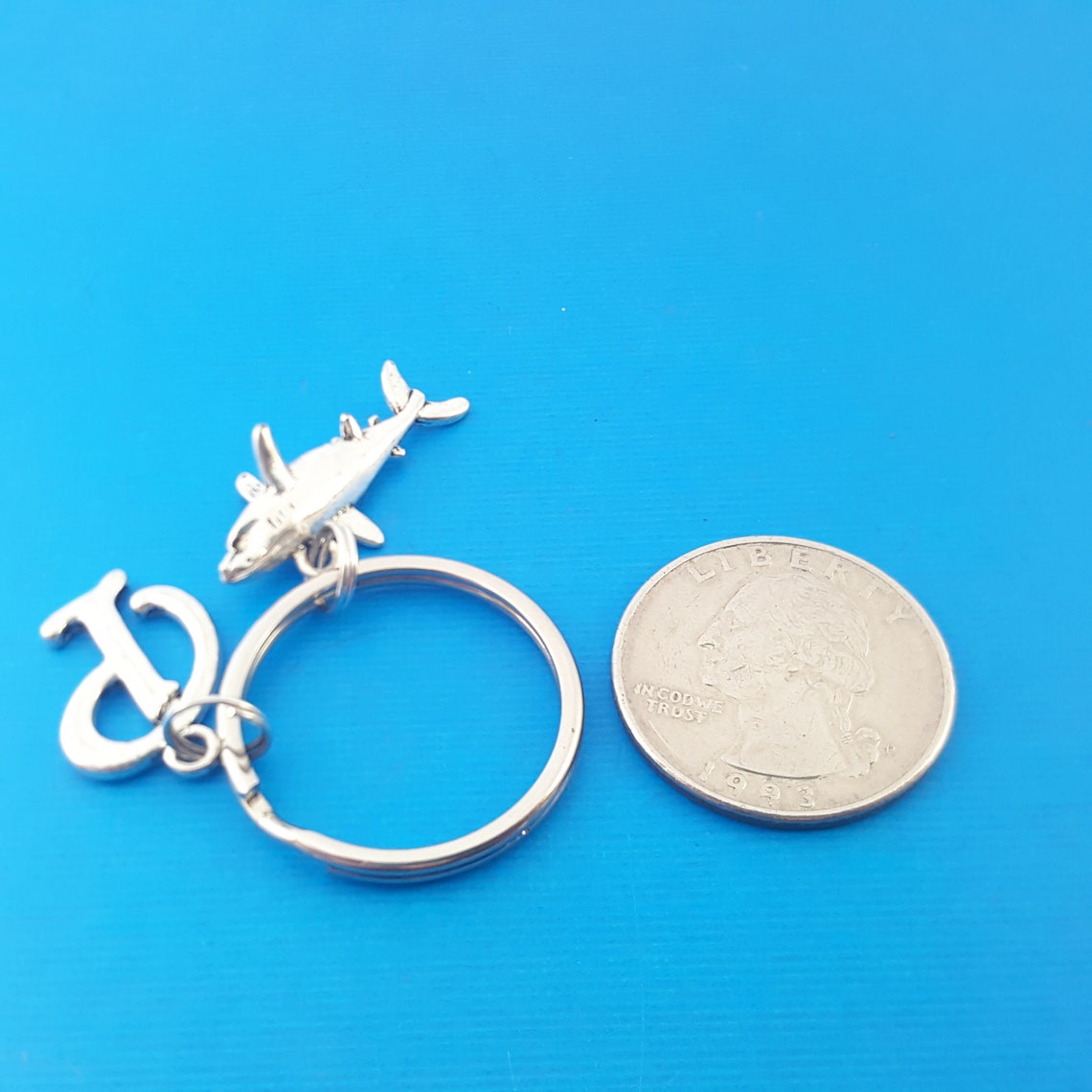Shark Key Chain - Shark - Personalized Initial Keychain - Custom Key ...