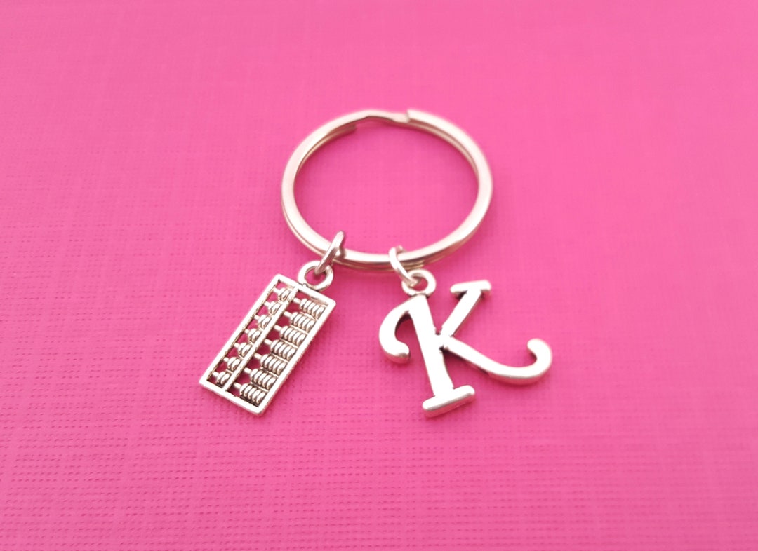Abacus Key Chain - Abacus Keychain - Personalized Initial Keychain ...