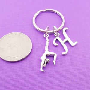 Gymnast Keychain - Gymnast Gift - Personalized Keychain - Initial ...